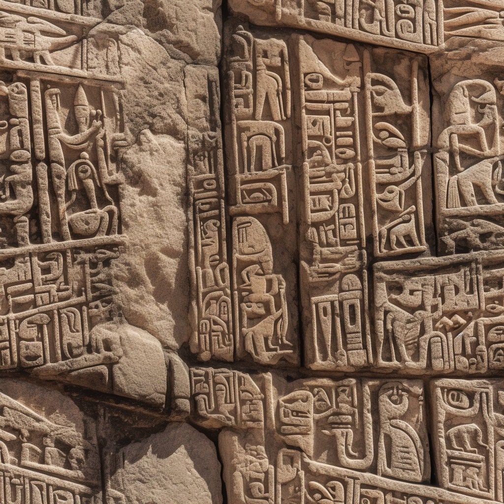 Pyramid Hieroglyph Pattern Seamless 7x High Quality Acient Egypt Tile ...