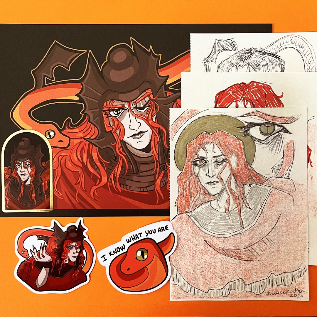 A5 Poster Messmer the Impaler || A6 Original Sketches || Stickers Elden ...