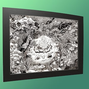 Frogs Around a Campfire - Print/original Wall Art/office Decor/room Art ...