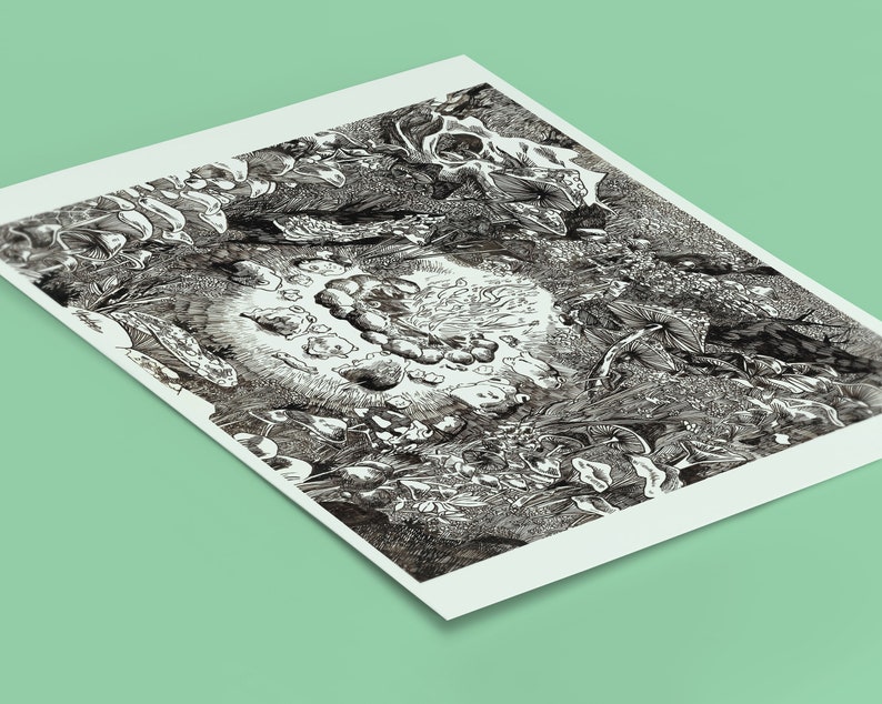 Frogs Around a Campfire - Print/original Wall Art/office Decor/room Art ...
