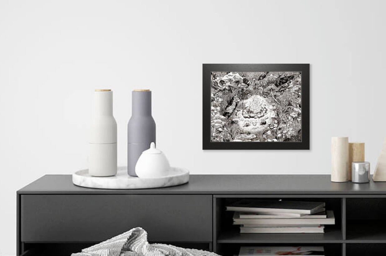 Frogs Around a Campfire - Print/original Wall Art/office Decor/room Art ...