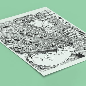 Rats Love Sushi - Ink Illustration Art Print/original Wall Art/office ...