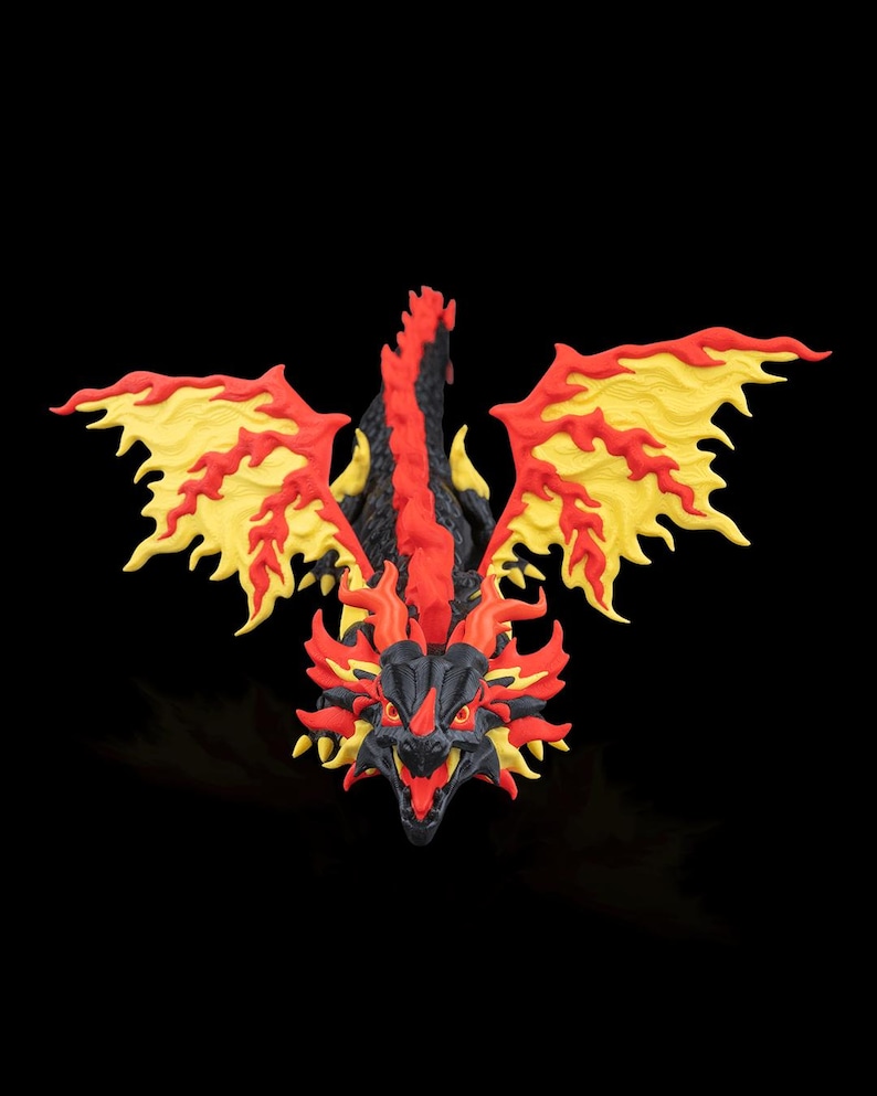 Flexible Fire Dragon Articulated Toy, Poseable Desk, PLA Plastic Fidget ...