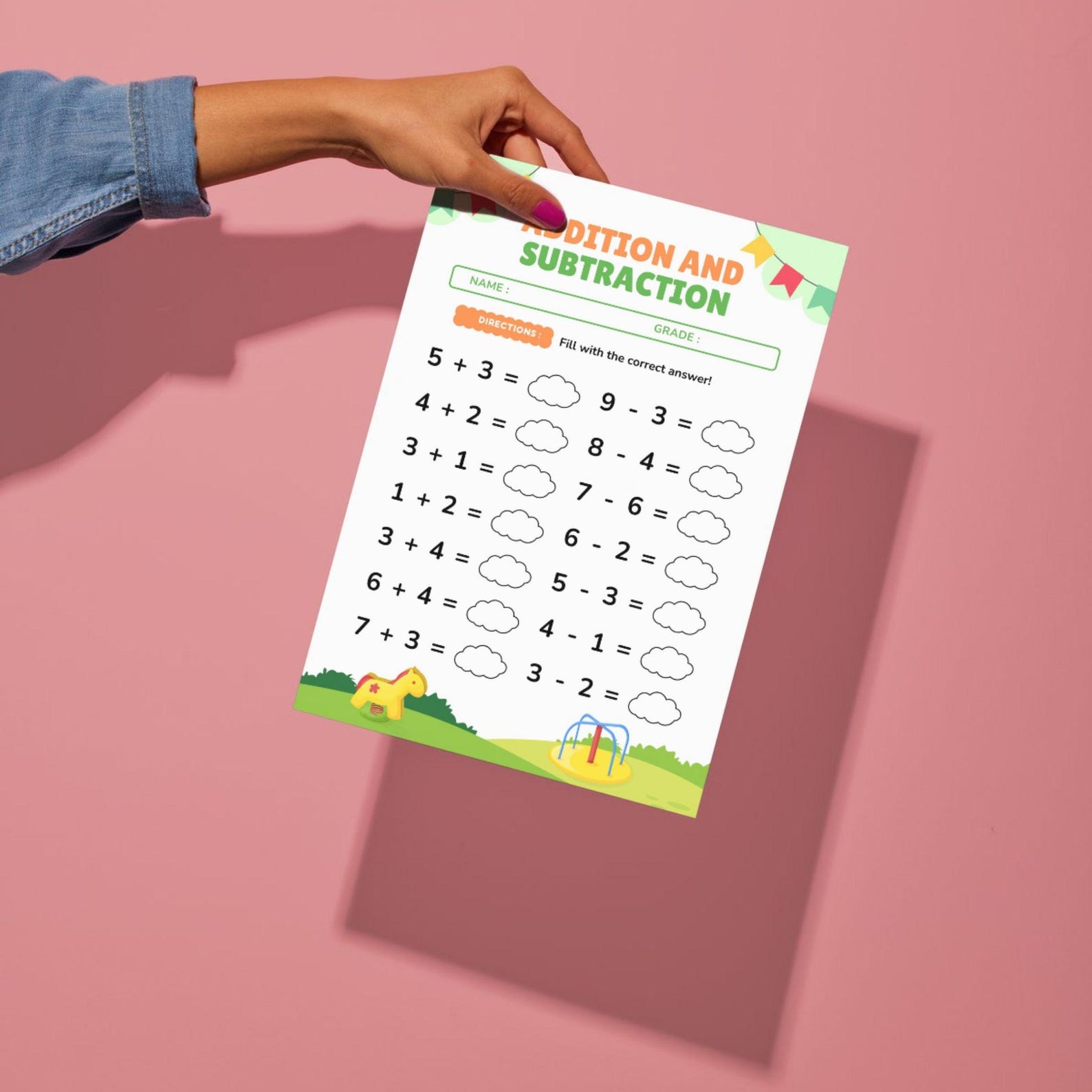 Printable Addition and Subtraction Worksheet for Kids – Fun Math ...