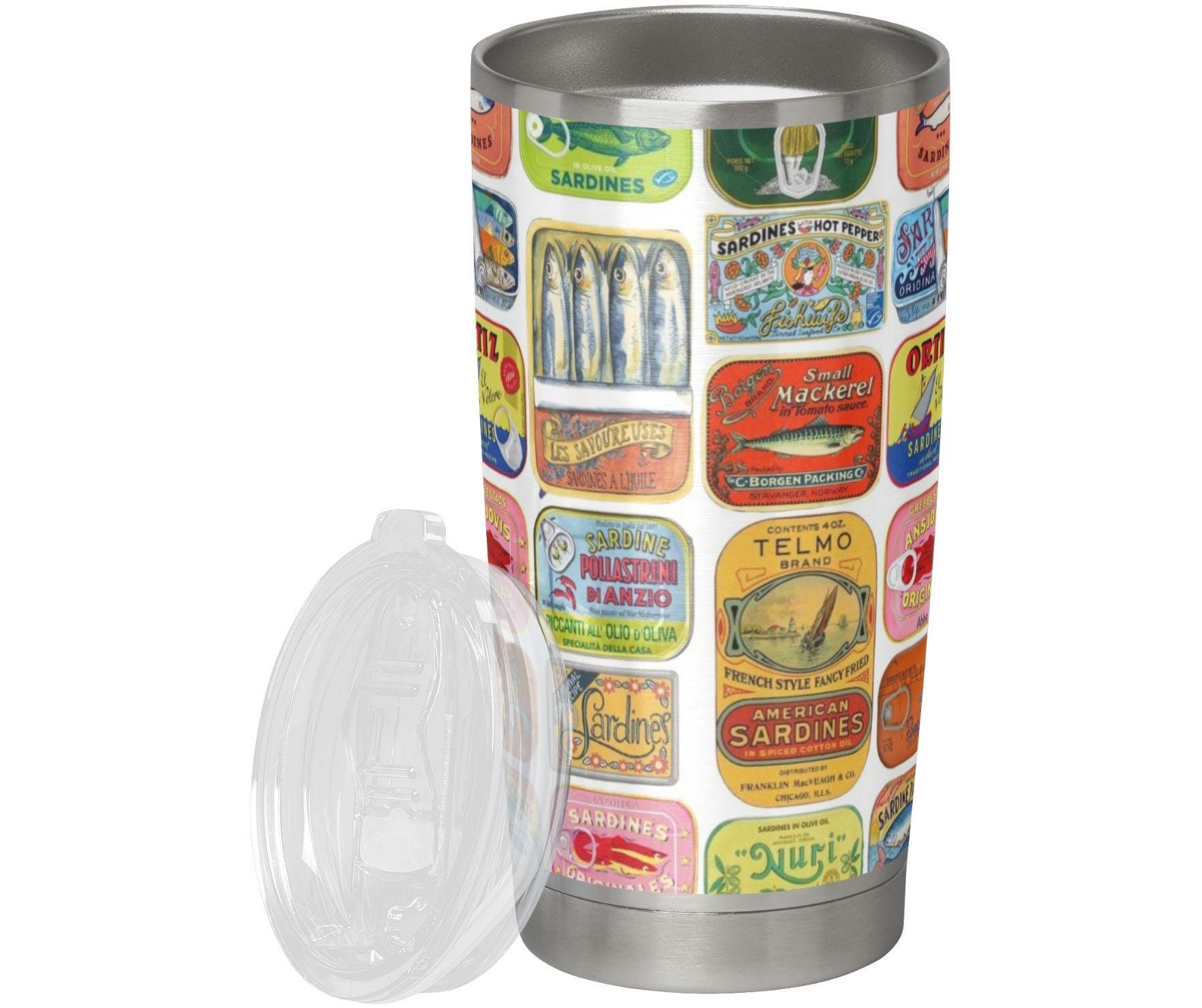 Vintage Sardine Can Collage Printable | Retro Food Label Wall Art ...