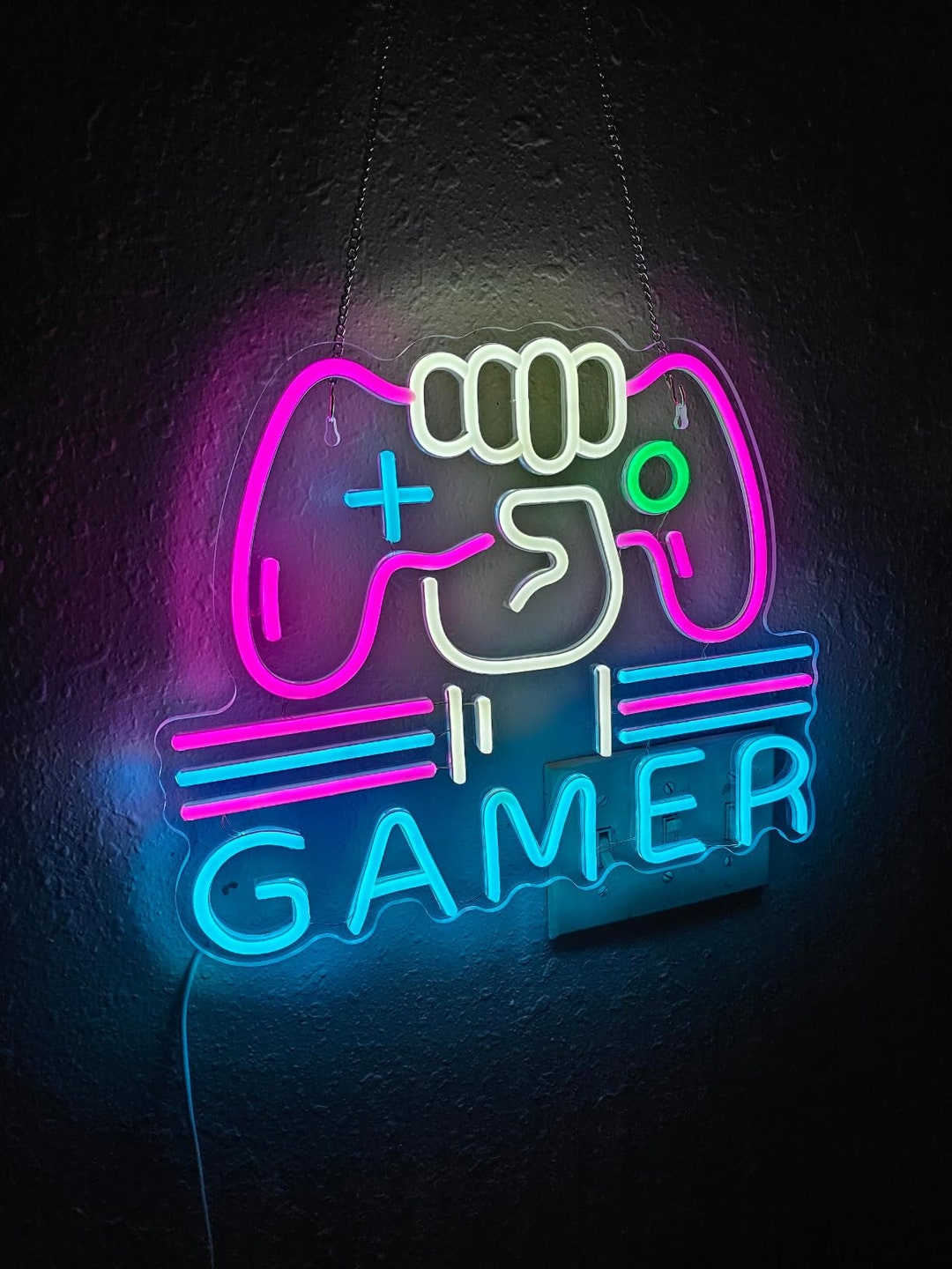 Gamer Neon Sign, Gamepad Shaped LED Neon Sign for Gamer Room Decor ...