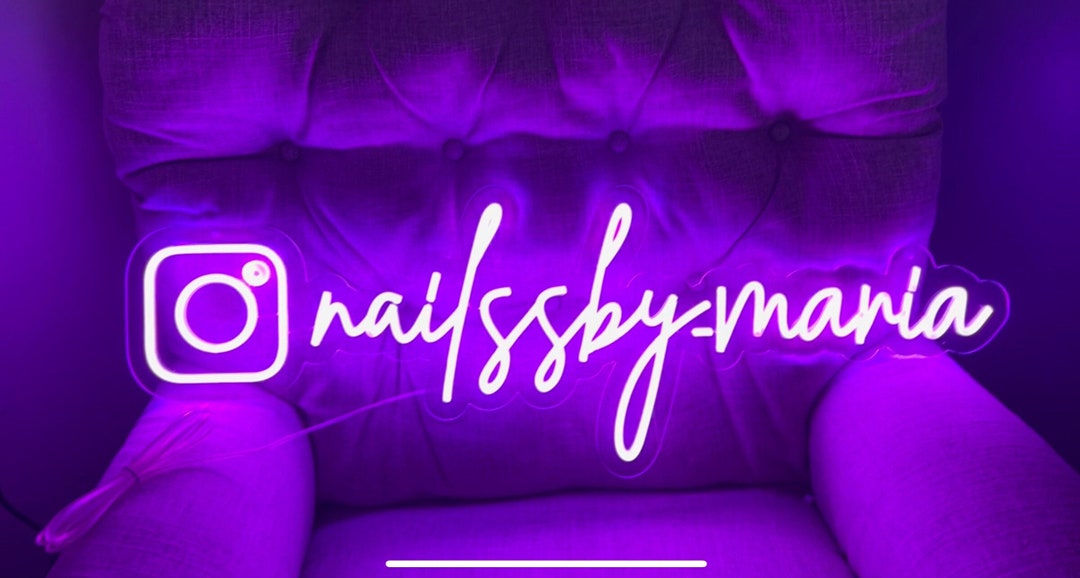 Custom Instagram Name Neon Sign | Room Decor | LED Neon Light| Neon Bar ...
