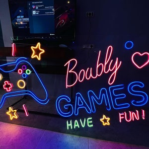 Gamer Neon Sign, Gamepad Shaped LED Neon Sign for Gamer Room Decor ...