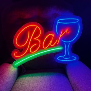 Bar Neon Sign Custom Beer Neon Sign Custom Neon Wine Sign Neon Art ...
