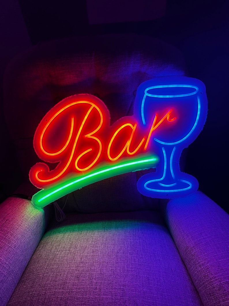 Bar Neon Sign Custom Beer Neon Sign Custom Neon Wine Sign Neon Art ...