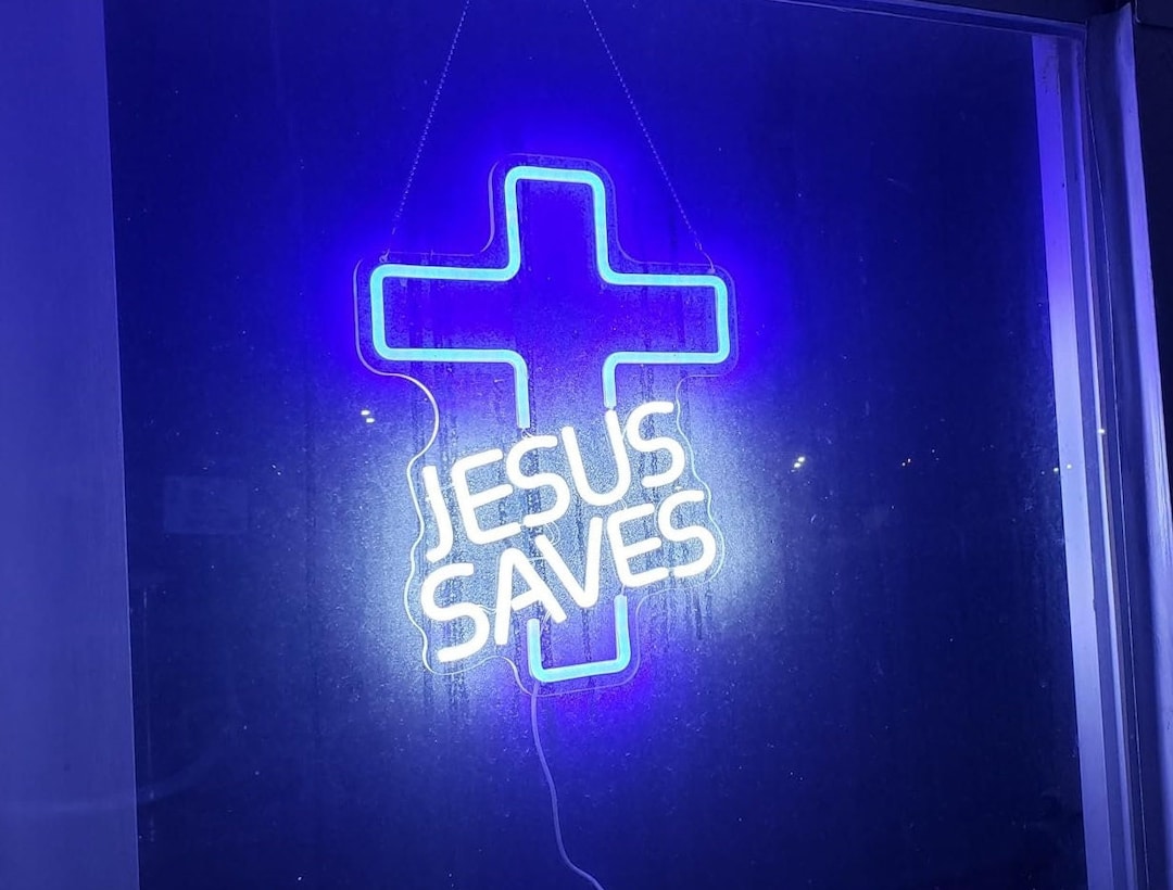 Jesus Neon Sign Christian Cross Led Neon Sign For Room Decor Jesus