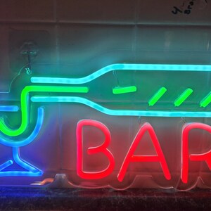 Bar Neon Sign Custom Beer Neon Sign Custom Neon Wine Sign Neon Art ...