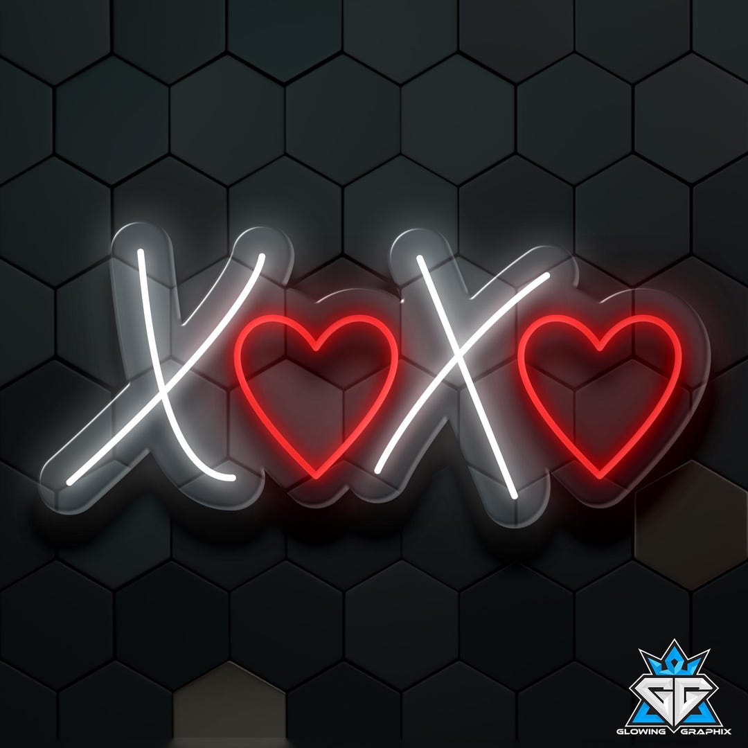 XOXO Neon Sign, Personalized LED Neon Sign for Valentine's Day ...