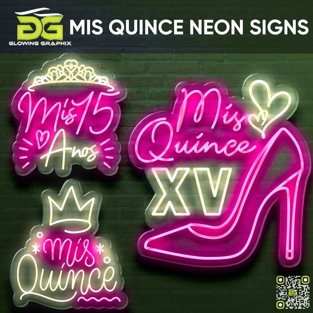 Quinceañera Neon Sign Mis Quince XV Led Neon Light Mis Quince Neon Led ...