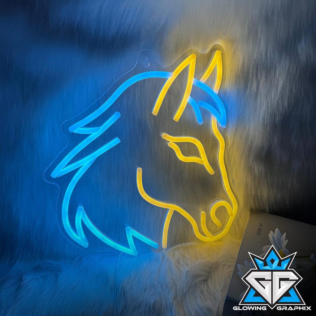 Custom Horse Portrait Neon Sign - Pet Portrait Custom LED Neon Sign ...
