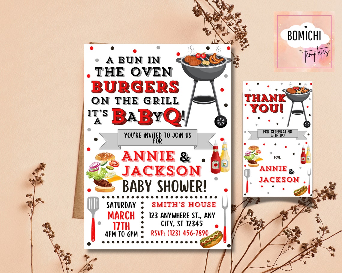 Editable Babyq Baby Shower Invitation, BBQ Theme (digital Download) - Etsy