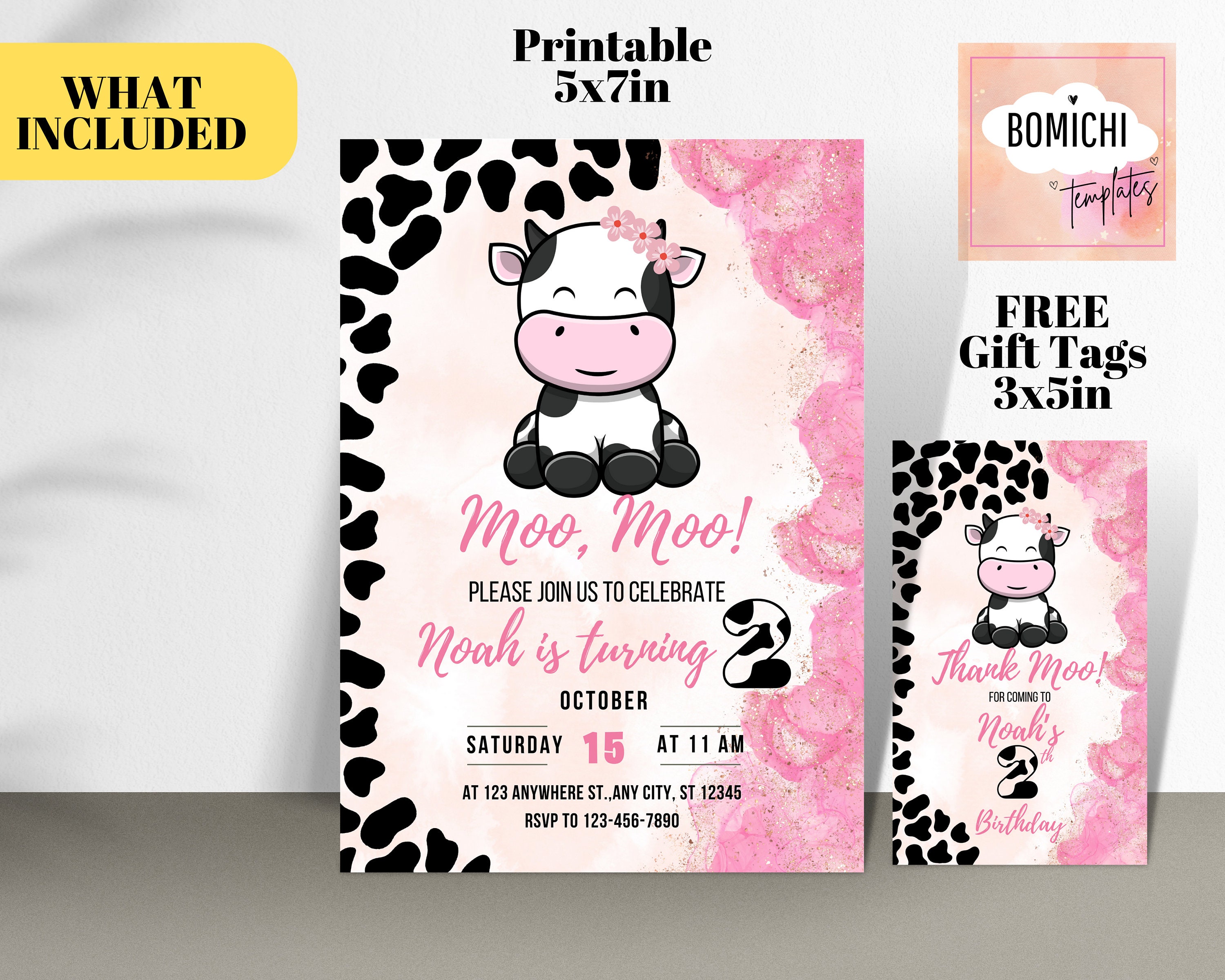 Holy Cow Invitation, Editable Holy Cow Birthday Invitation, Cowgirl ...