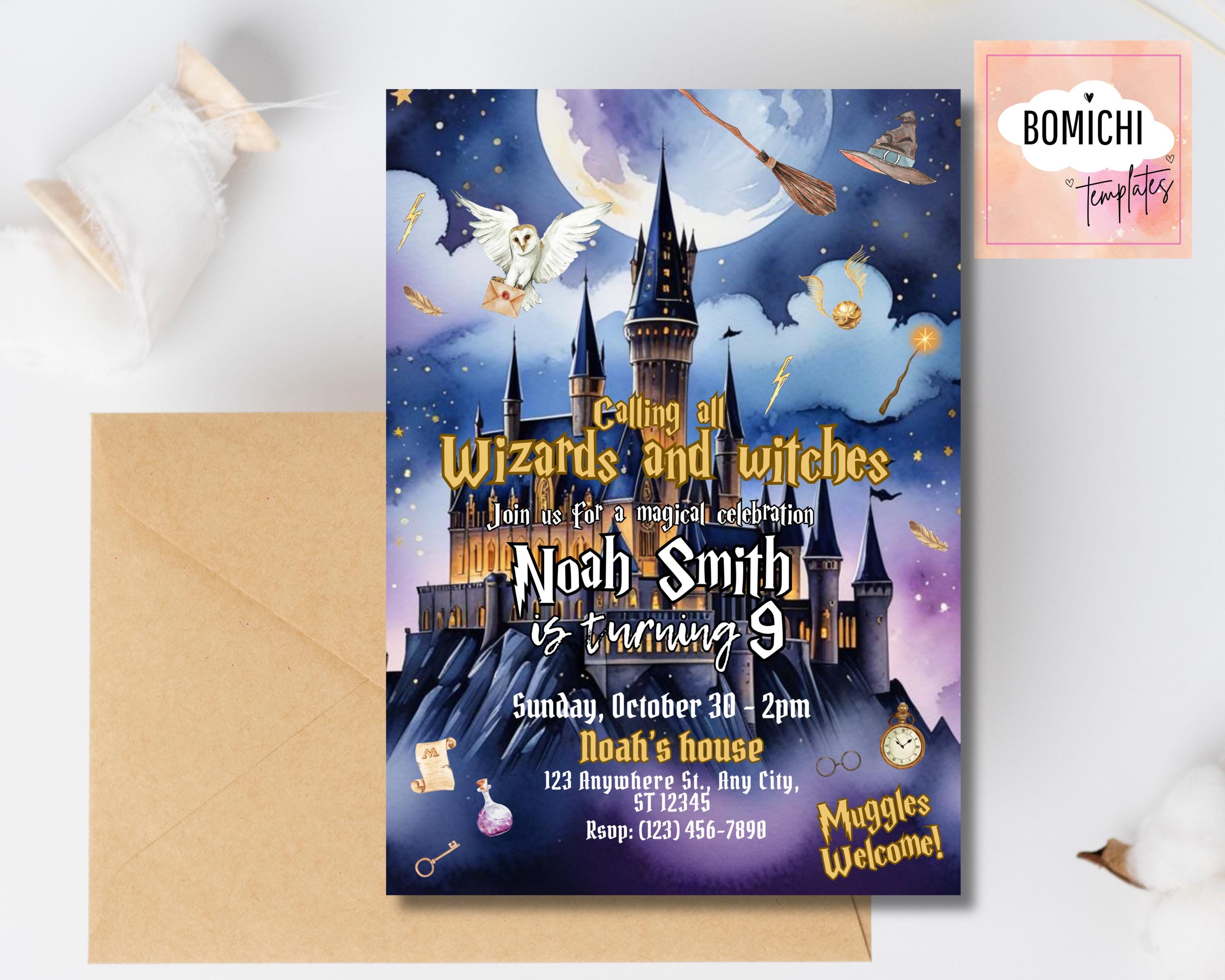 Magical Wizard Birthday Invitation, Castle Party (digital Download) - Etsy