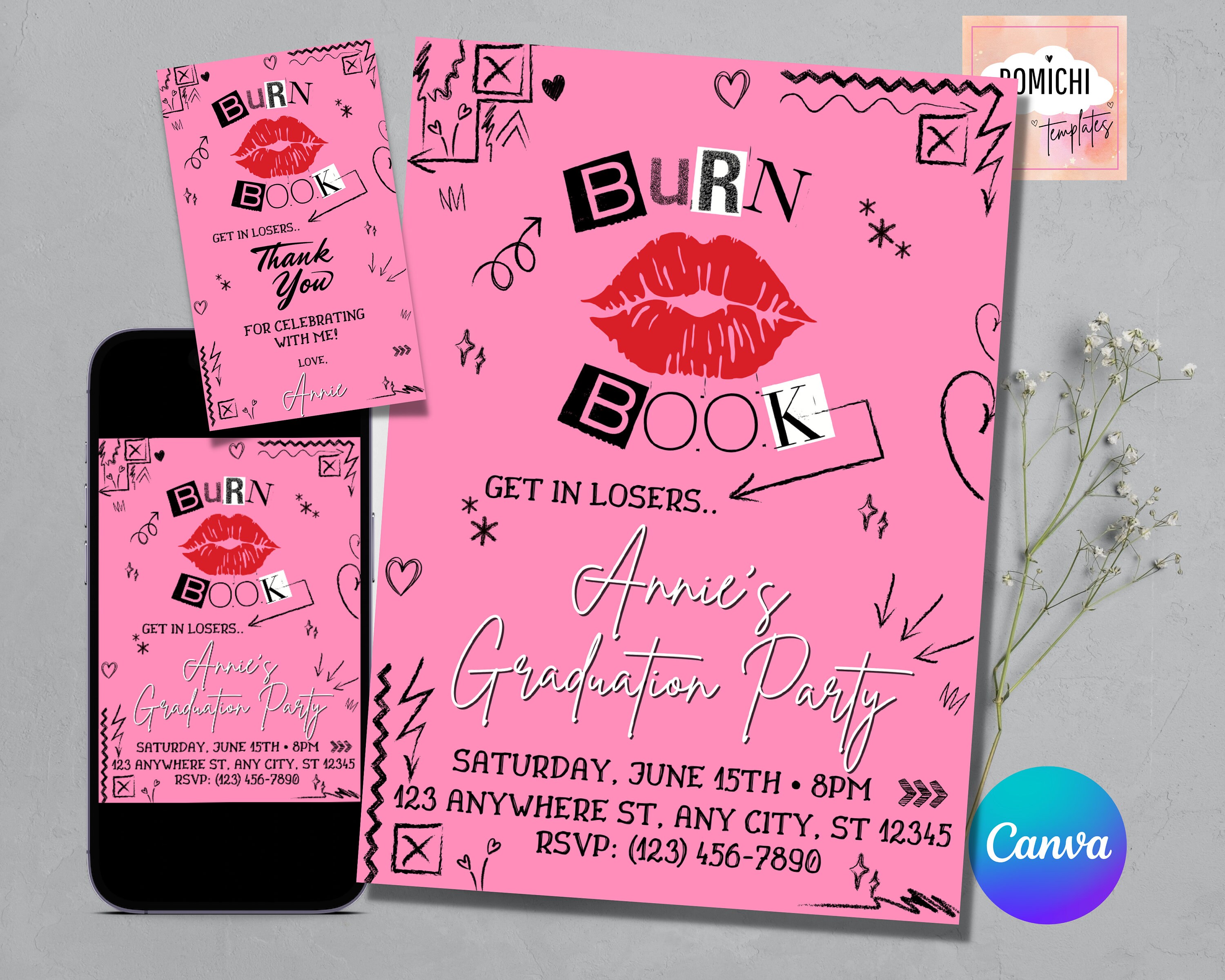 Meangirls Inspired Digital Invitation, Girl's Night Invitation, Girl ...