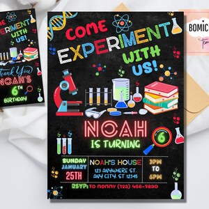 Editable Science Invitation, Science Birthday Invitation, Experiment ...