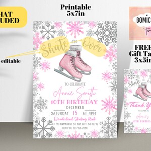 Ice Skating Invitation, Ice Skating Birthday Invitation, Ice Skating ...