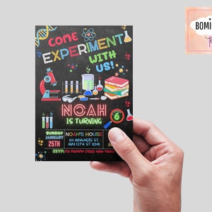 Editable Science Invitation, Science Birthday Invitation, Experiment ...