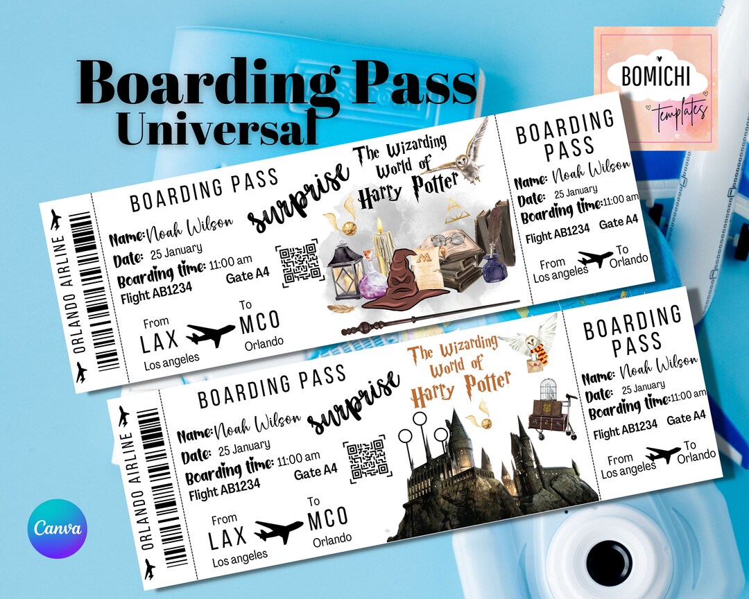 Editable the Wizarding World Park Ticket Template, Editable Universal ...