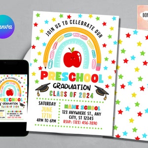 Preschool Graduation Invitation, Graduation Ceremony Invitation ...