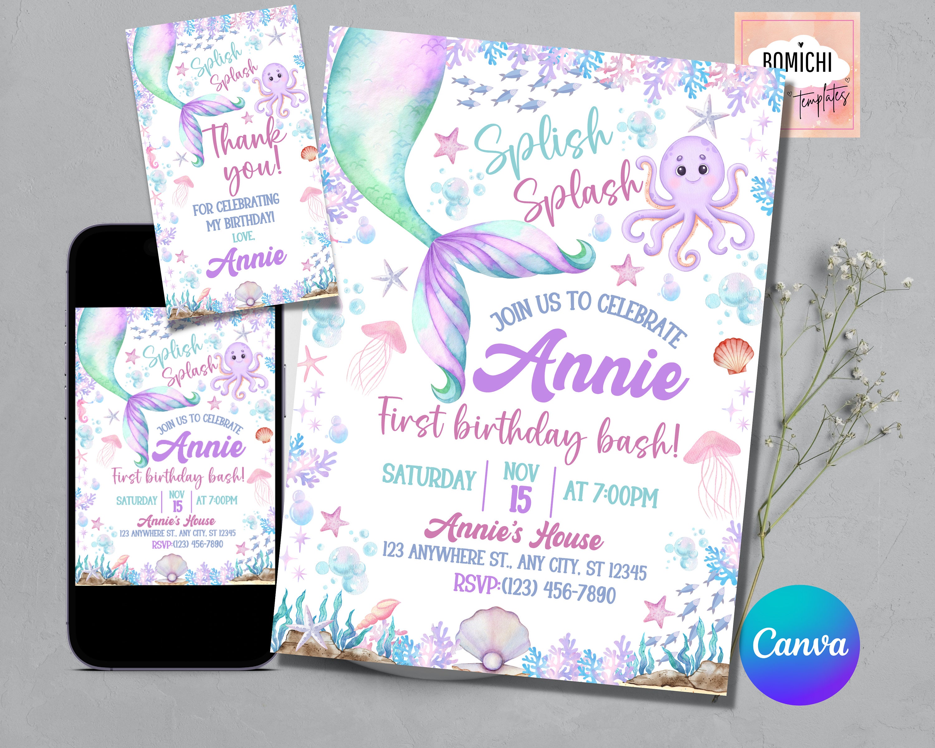 Little Mermaid Invitation Mermaid Birthday Invitation - Etsy