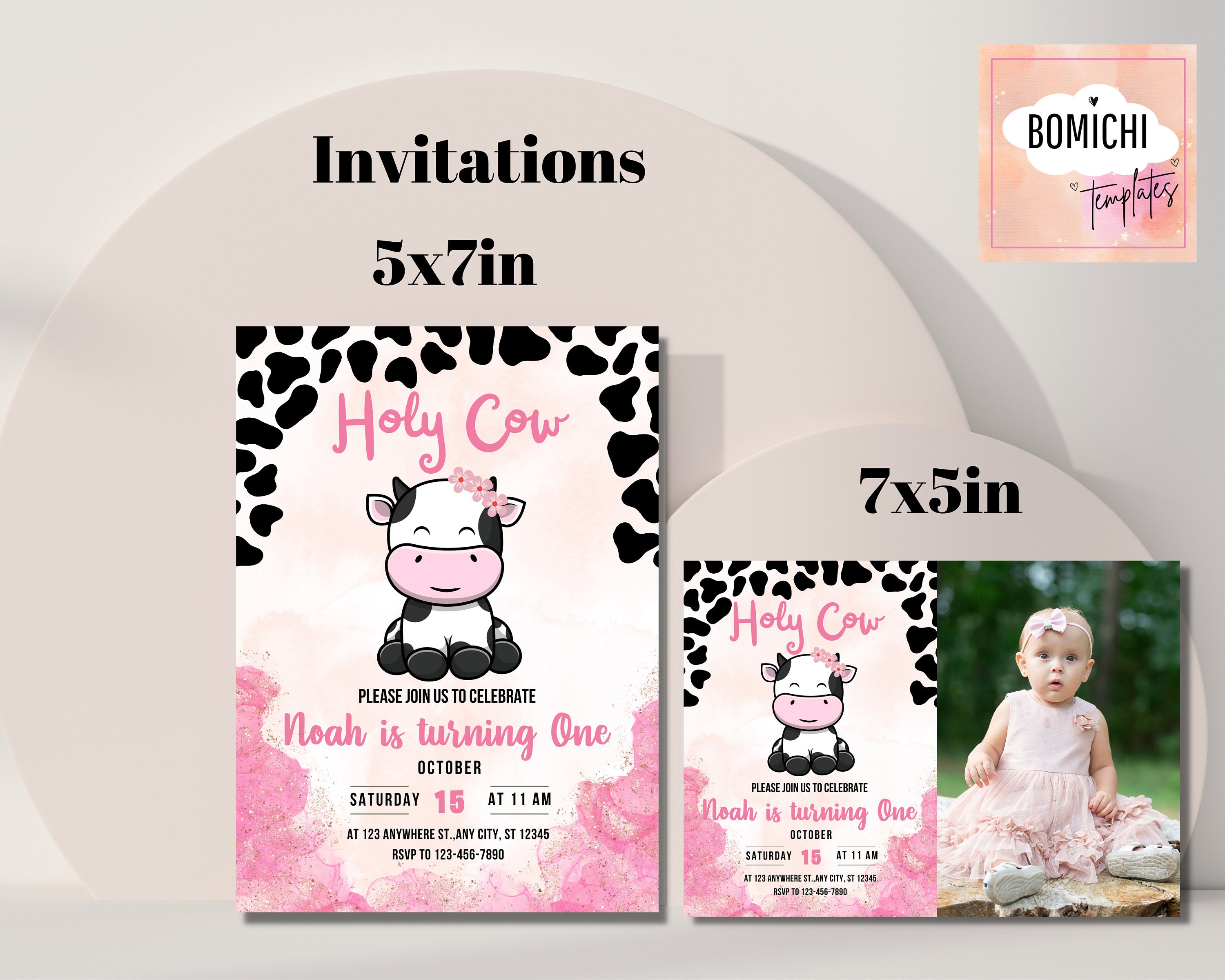 Holy Cow Invitation, Editable Holy Cow Birthday Invitation BUNDLE ...
