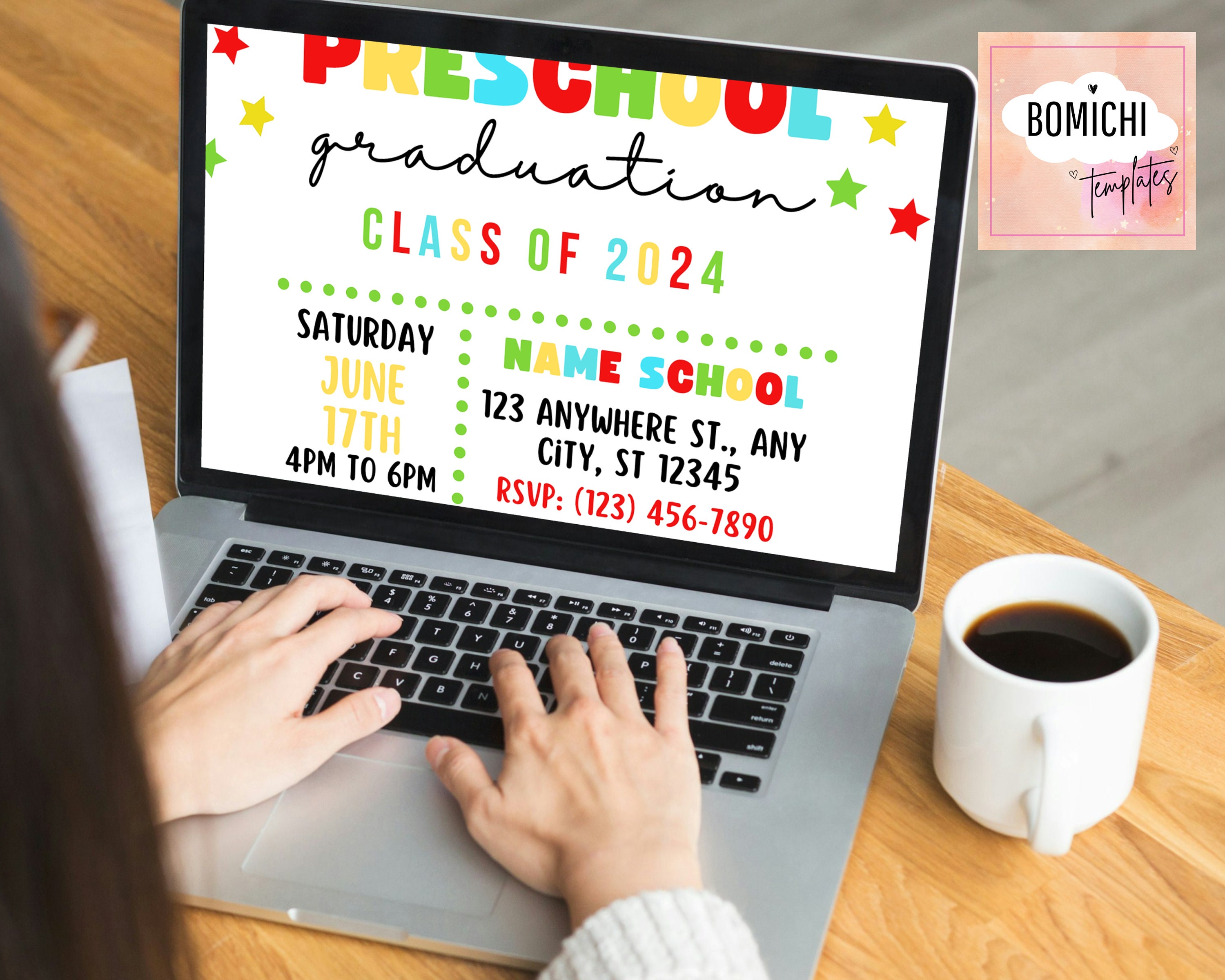 Preschool Graduation Invitation Template, Colorful Crayon Design ...