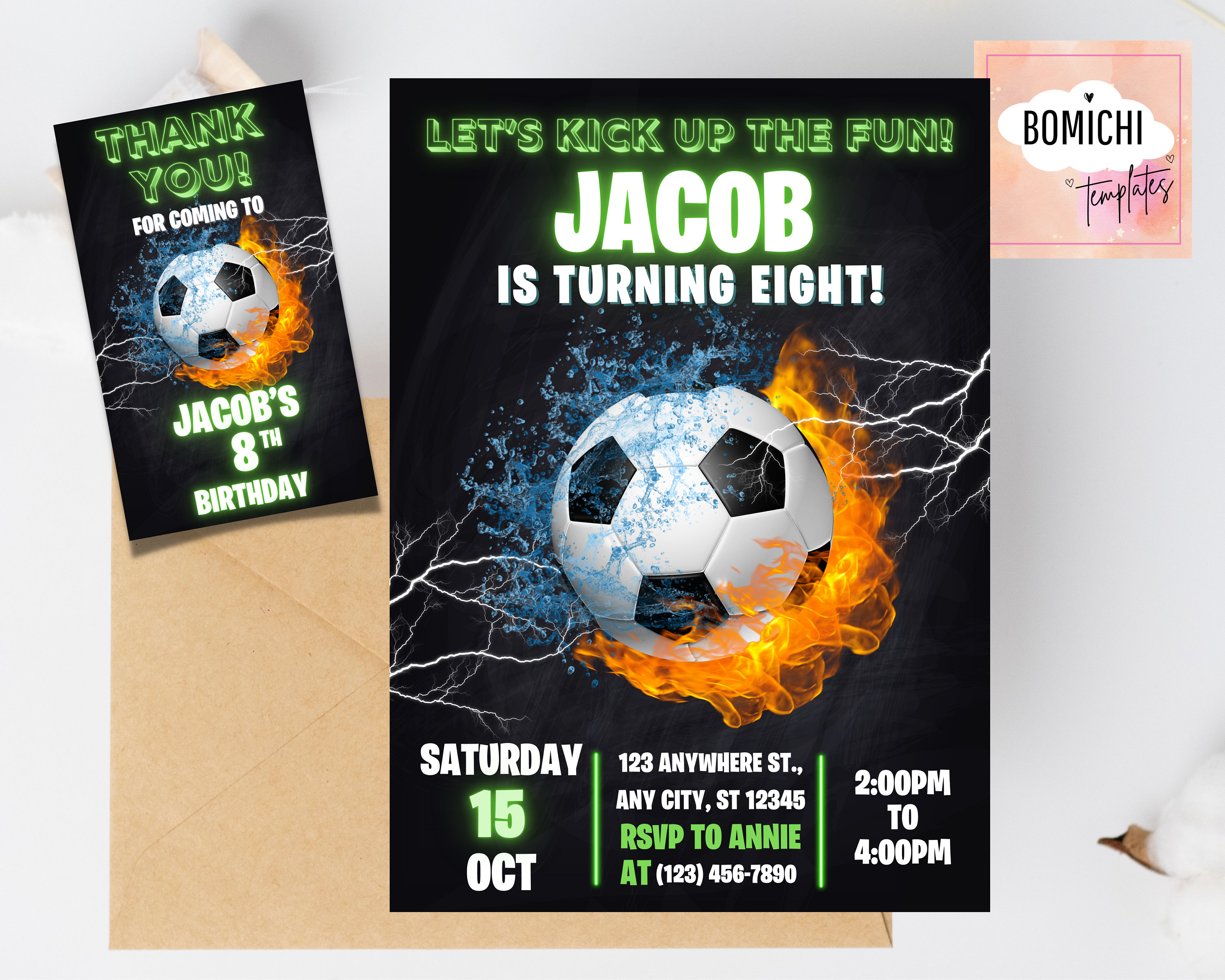 Editable Soccer Birthday Invitation Digital Soccer Party - Etsy