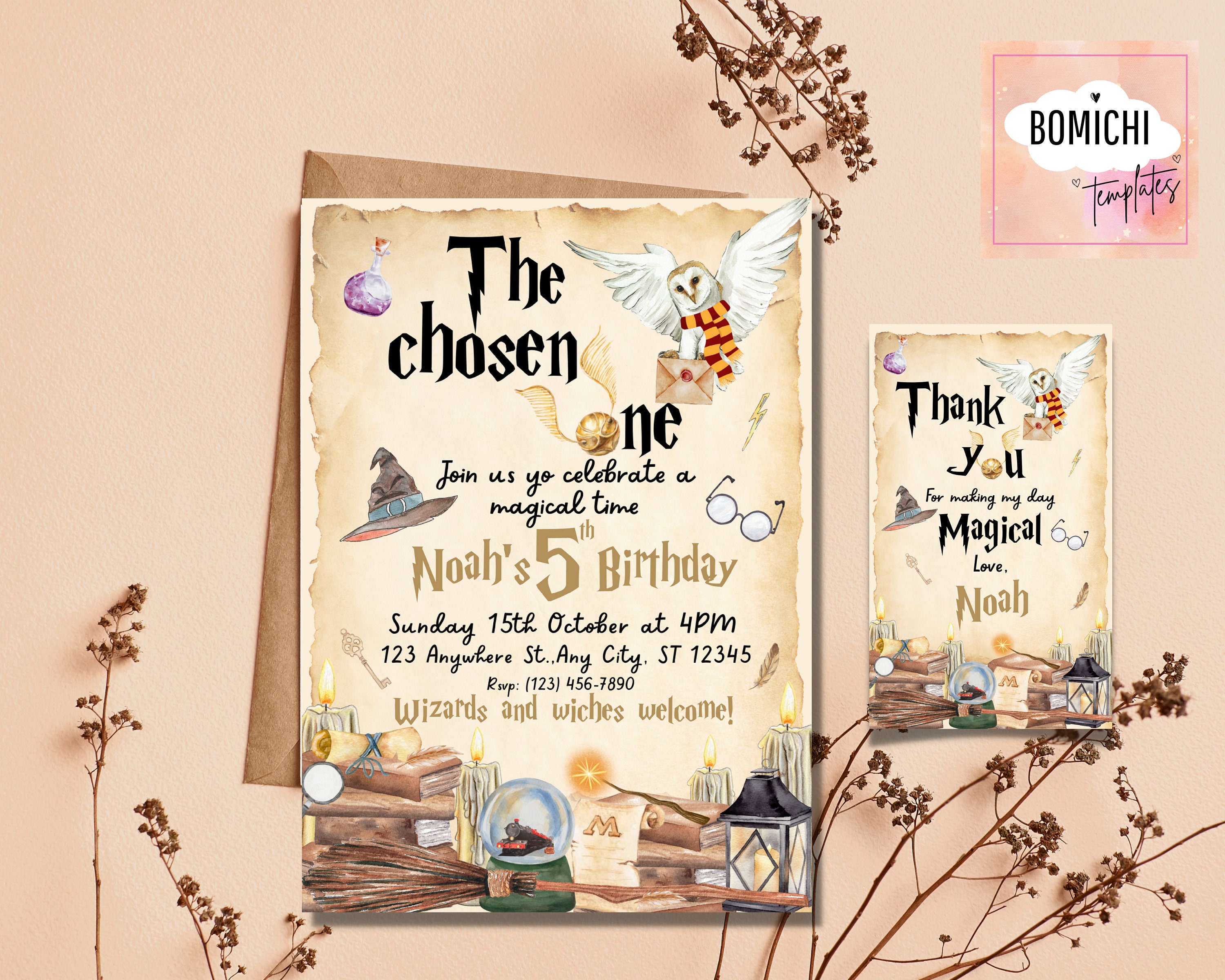 Editable the Chosen One Invitation Wizard Birthday - Etsy