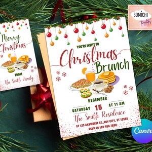 Editable Christmas Brunch Invitation Template, Let's Brunch Invitation ...