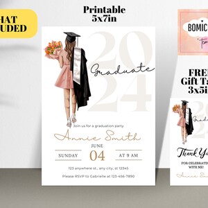 Graduation Invitation 2024 Girl, Graduation Party Digital Invite ...