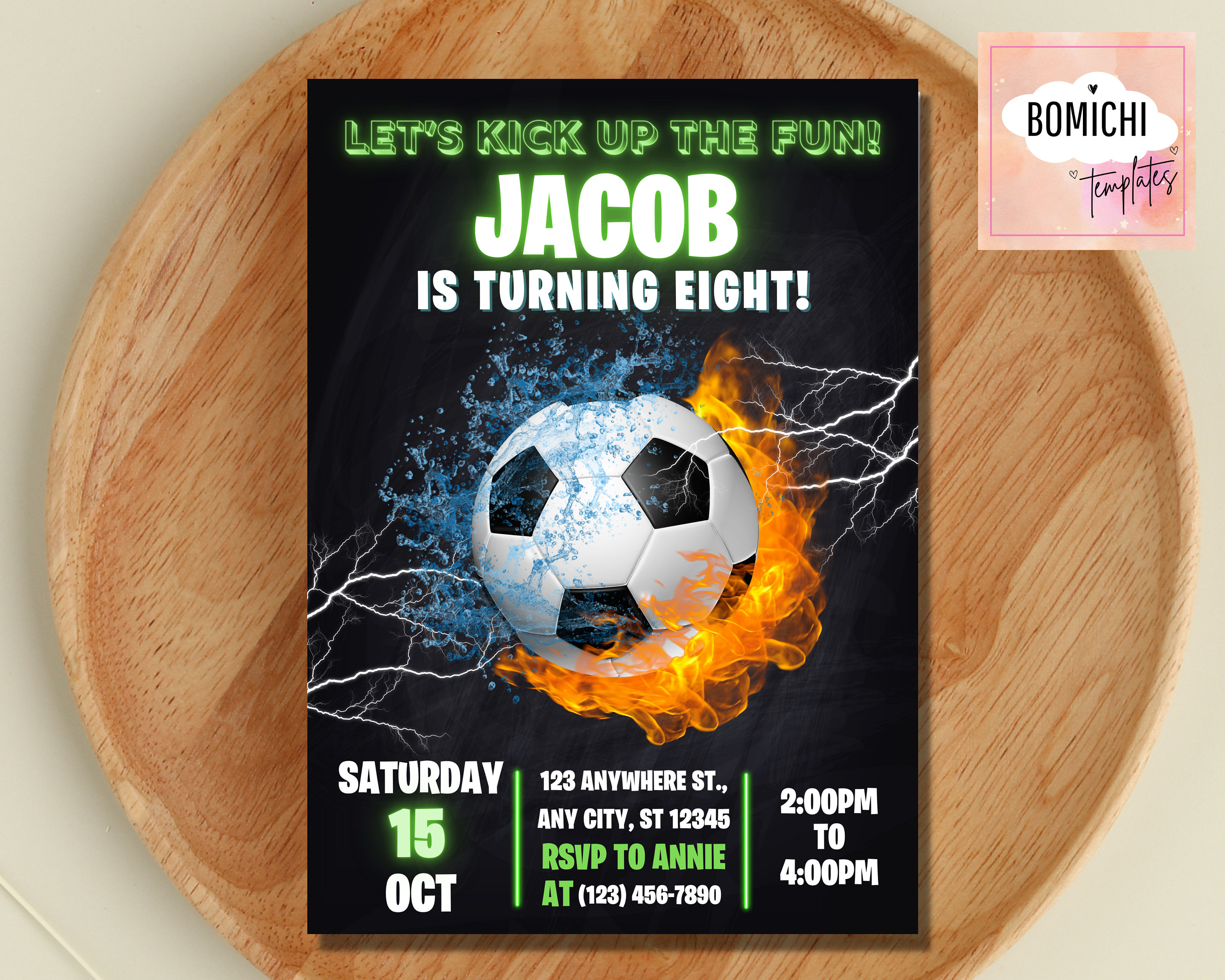 Editable Soccer Birthday Invitation Digital Soccer Party - Etsy