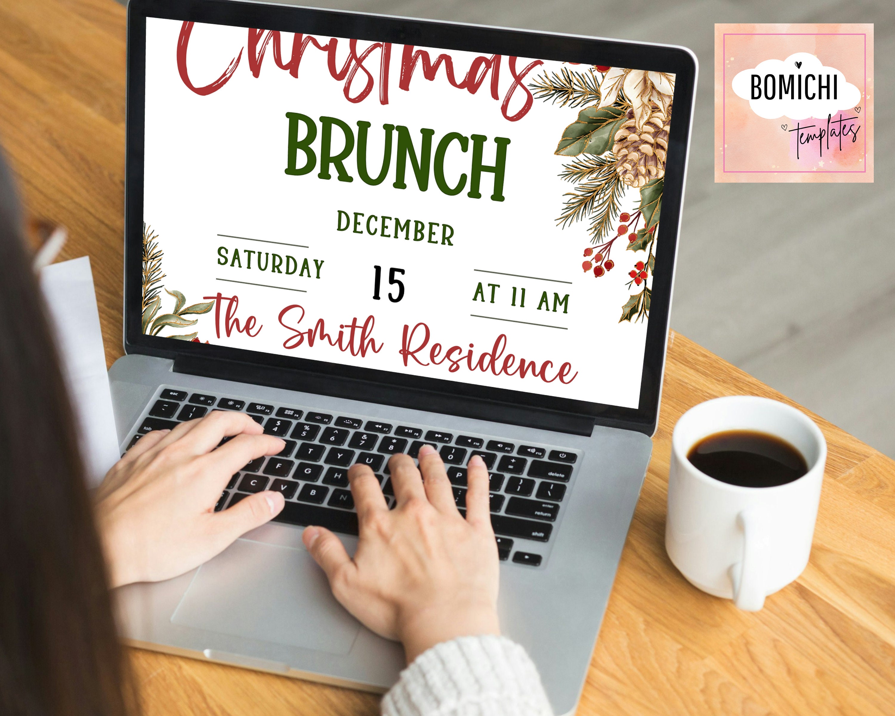 Christmas Brunch Invitation Template, Let's Brunch Invitation ...