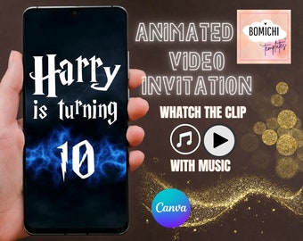 Wizard Invitation, Wizard Birthday Invite, Wizard Party Video, Magical ...