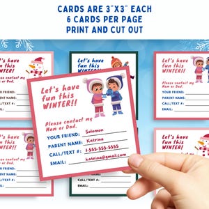 Playdate Invitation Cards, Kids Business Cards, Kids Calling Cards ...
