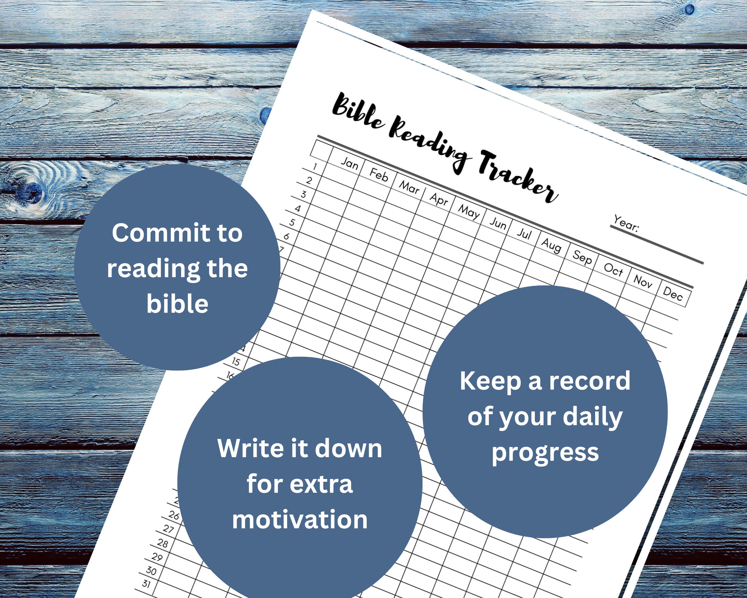 Annual Bible Reading Tracker, Bible Reading Checklist, Read the Bible ...