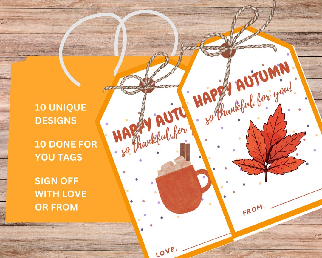 Printable Autumn Treat Tag, Thanksgiving Gift Tag, Fall Appreciation ...