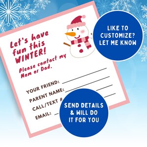 Playdate Invitation Cards, Kids Business Cards, Kids Calling Cards ...