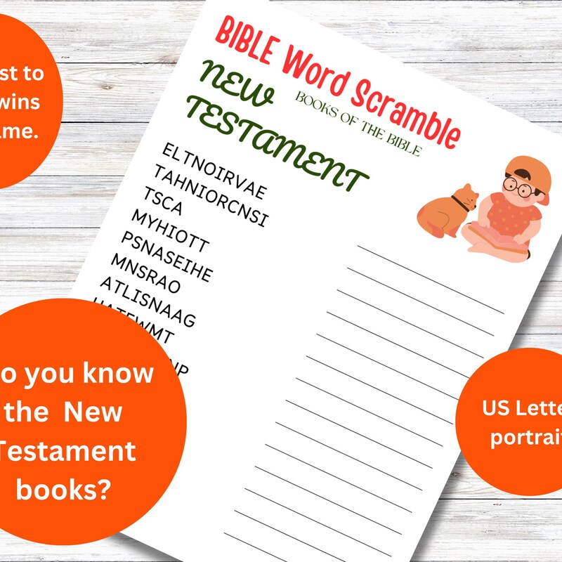 Bible Word Scramble - Etsy