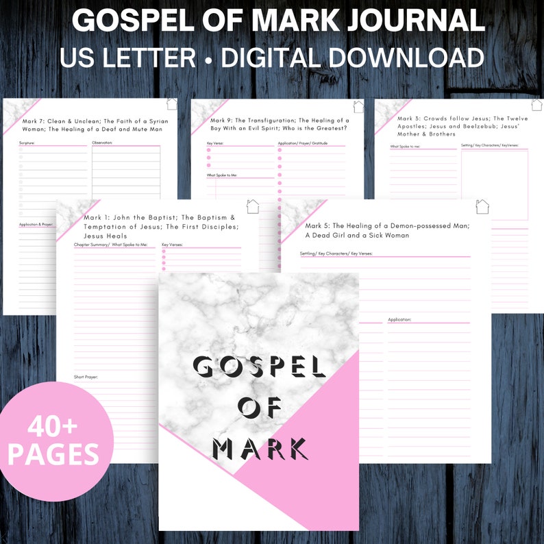 The Gospel of Mark Bible Study Journal, Digital Bible Study, Gospel ...