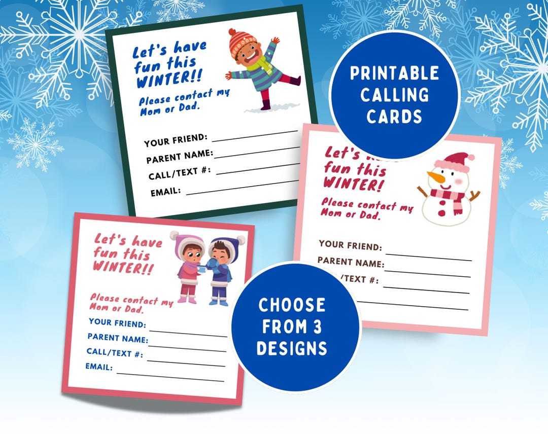 Playdate Invitation Cards, Kids Business Cards, Kids Calling Cards ...