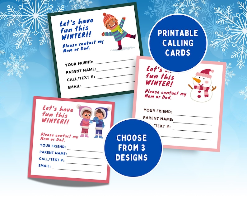 Playdate Invitation Cards, Kids Business Cards, Kids Calling Cards ...