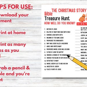 The Christmas Story, Bible Game for Kids & Teens, Bible Riddle, Bible ...
