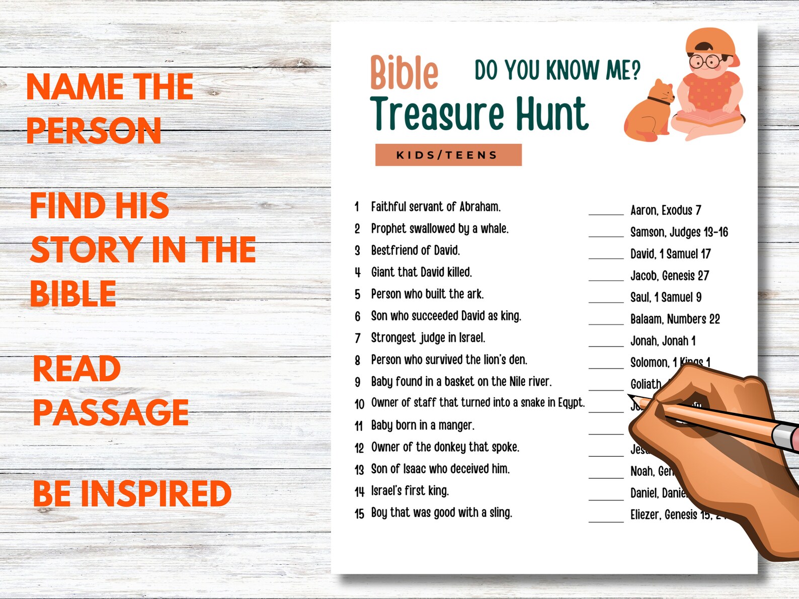 Bible Game for Kids and Teens, Bible Riddle, Bible Trivia, Sunday ...