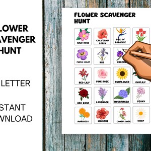 Flower Scavenger Hunt, Summer Game Kids & Teens, Walk Around the ...