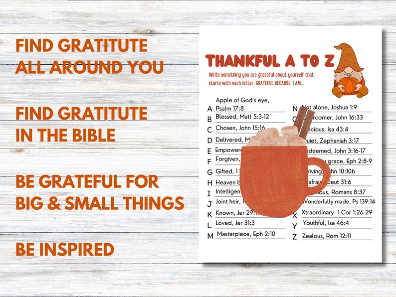 Thanksgiving A to Z, Printable Thanksgiving Game, Family Thanksgiving ...